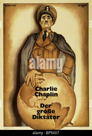 Poster for the Charlie Chaplin 1940 film The Great Dictator Stock Photo ...