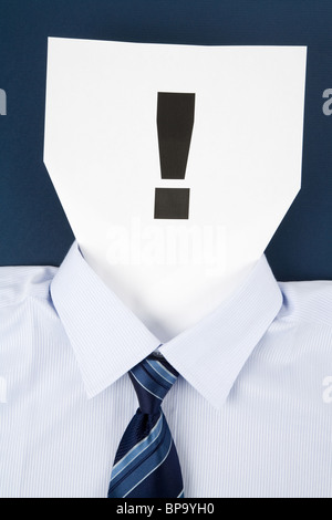 The exclamation mark concept with businessman Stock Photo - Alamy