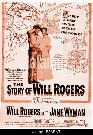 THE STORY OF WILL ROGERS, Will Rogers Jr., Jane Wyman, 1952 Stock Photo ...