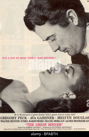 Ava Gardner & Gregory Peck Poster Film The Great Sinner (USA 1949 ...