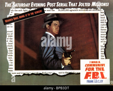 Frank Lovejoy Poster Film I Was A Communist For The Fbi (1955) Director ...