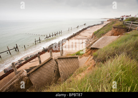 Remains of a lifeboat launching ramp in Happisburgh, Norfolk that ...