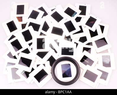 old negatives on white background Stock Photo - Alamy