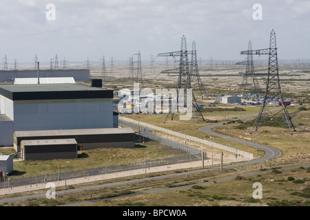aerial view dungeness shrub roads power station Stock Photo - Alamy