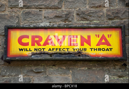 Craven A 'Will not affect your throat' vintage Enamel Sign metal ...
