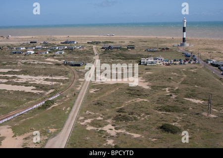 aerial view dungeness beach shrub railway station Stock Photo - Alamy