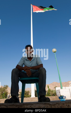 Aqaba Flagpole - the flag of the Arab Revolt in Aqaba, Jordan Stock ...