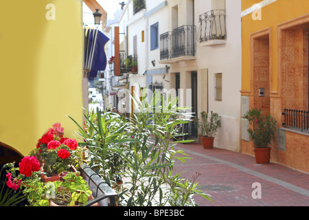 Moraira Teulada mediterranean village streets Stock Photo - Alamy