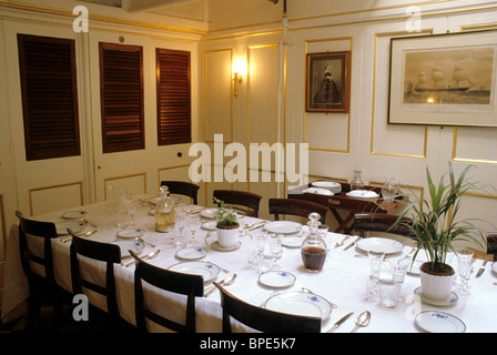 Officers dining room HMS Warrior Portsmouth England UK Stock Photo - Alamy