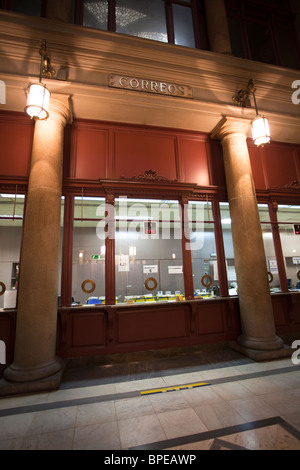 Barcelona Interior of main post office, Spain Stock Photo - Alamy