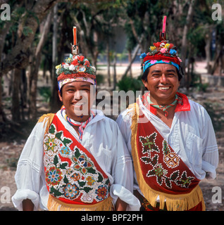 Mayan native in colorful costume in Cozumel Mexico Stock Photo - Alamy