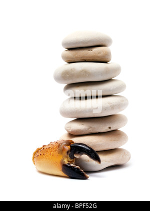 Heap of Adriatic pebbles sorted on a white background Stock Photo - Alamy