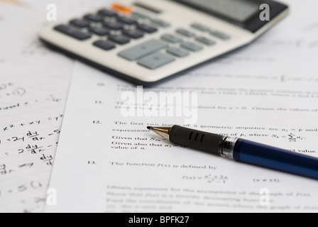 Mathematics questions with rough written answers Stock Photo - Alamy