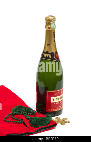 champagne with gift on white background, celebration holiday Stock ...