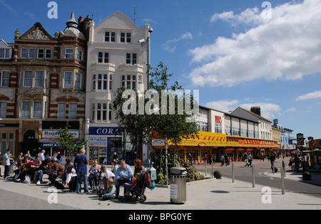 seaside town centre shops of clacton-on-sea, essex, england, uk, gb ...