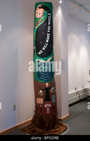 Exxon Shame Pole, Ilanka Cultural Center, Cordova, Alaska Stock Photo ...