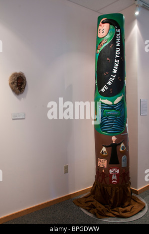 Exxon Shame Pole, Ilanka Cultural Center, Cordova, Alaska Stock Photo ...
