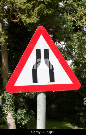 Road narrows on both sides, Road sign, road signs, UK road sign, UK ...