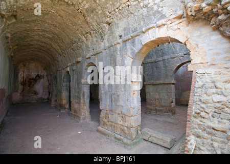 Ancient Roman cisterns at the ancient city of Aptera, in Chania region ...