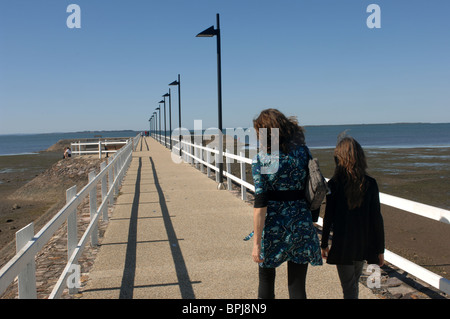 Causeway, Wynnum Esplanade, Brisbane, Queensland, Australia Stock Photo ...