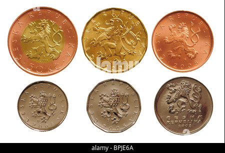 Czech Coins from 1 to 50 Kc (crowns) Currently valid currency in the ...