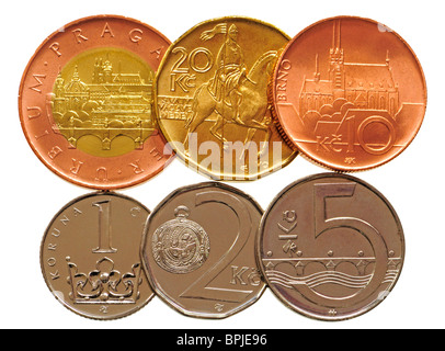 Czech Coins from 1 to 50 Kc (crowns) Currently valid currency in the ...