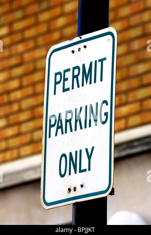 Permit parking only sign on private car park Stock Photo - Alamy