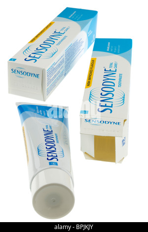 Two boxed tubes of Sensodyne total care toothpaste Stock Photo - Alamy