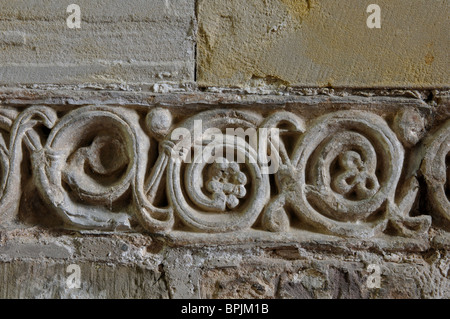 Anglo-Saxon carvings in St. Mary and St. Hardulph Church, Breedon on ...