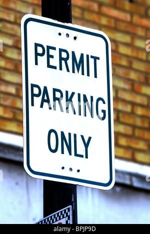 Permit parking only sign on private car park Stock Photo - Alamy