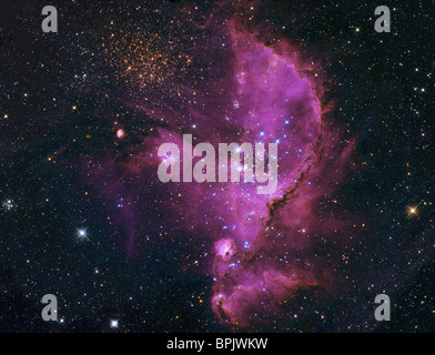 NGC 346 open cluster and nebula (N66), composite image. These objects ...