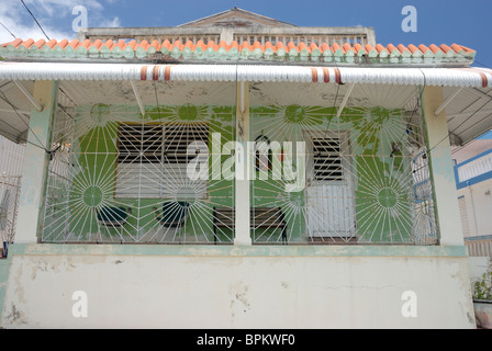 Typical house on the Island of Vieques, Isabel II, Puerto Rico Stock ...