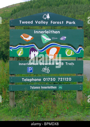 Forestry Commission Scotland sign for Innerleithen Downhill mountain ...