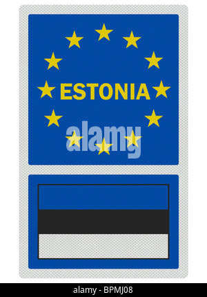 Estonian flag isolated on a blue sky. Horizontal banner Stock Photo - Alamy