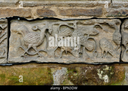 Anglo-Saxon carvings in St. Mary and St. Hardulph Church, Breedon on ...