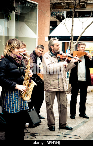 Musicians playing in the street of Athens, Greece Stock Photo - Alamy