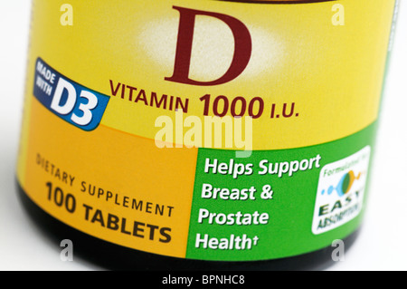 Bottle of vitamin D (D3) supplements Stock Photo - Alamy