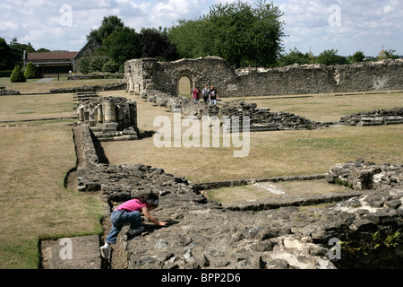 London, England, UK. Lesnes Abbey - ruins of C12th Abbey of St Mary and ...