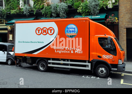 A TNT delivery van or lorry or truck parked on Castle Hill in front of ...