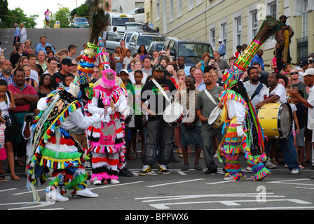 A gombey dancers in the street Hamilton Bermuda Stock Photo - Alamy