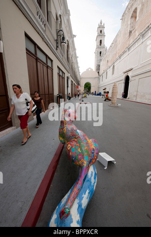 Art displayed in the Art museum, MACAY, Merida, the Yucatan, Mexico ...