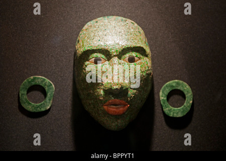Jade funeral mask, Fuerte San Miguel Museum, Campeche, the Yucatan ...