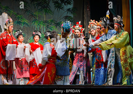 A Cantonese Opera performance in traditional costume in Hong Kong. One ...