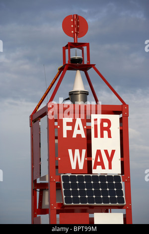 Belfast Fairway maritime navigation buoy at the entrance to Belfast ...
