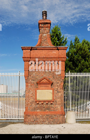 Sandon Dock name inscribed in a sandstone block in the gate pillar in ...