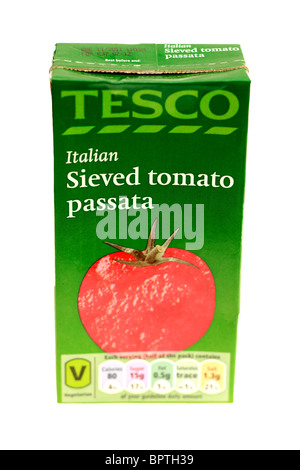 Carton of Tomato Passata Stock Photo - Alamy