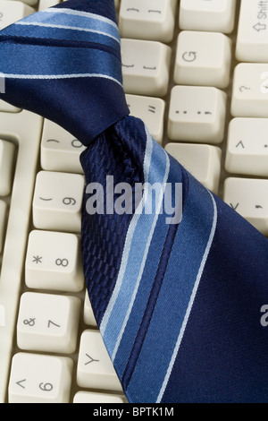Blue Necktie and Keyboard close up shot Stock Photo - Alamy