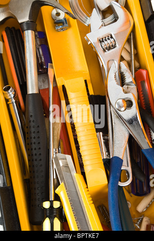 Yellow Toolbox close up shot Stock Photo - Alamy
