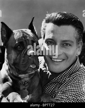 Carlos Thompson & Dog Actor 01 May 1958 **WARNING** This Photograph is ...