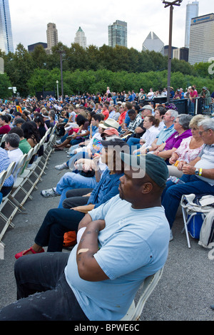 audience at Chicago jazz festival, Grant Park, Chicago, Illinois, USA ...